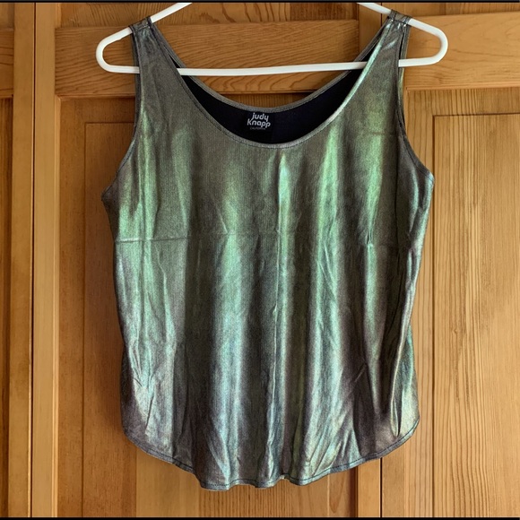 Judy Knapp | Tops | Metallic Gold Tank Top | Poshmark